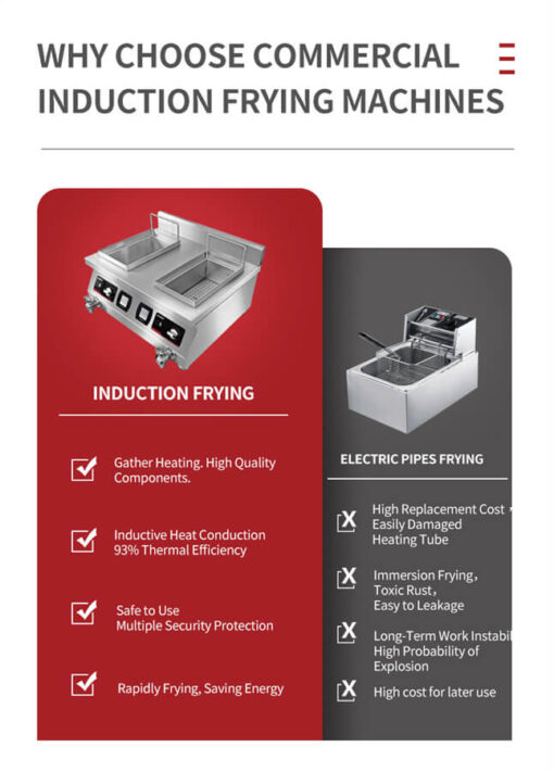 Commercial Induction Dual Baskets Chip Fryer with Caster LT-ZLII-E112